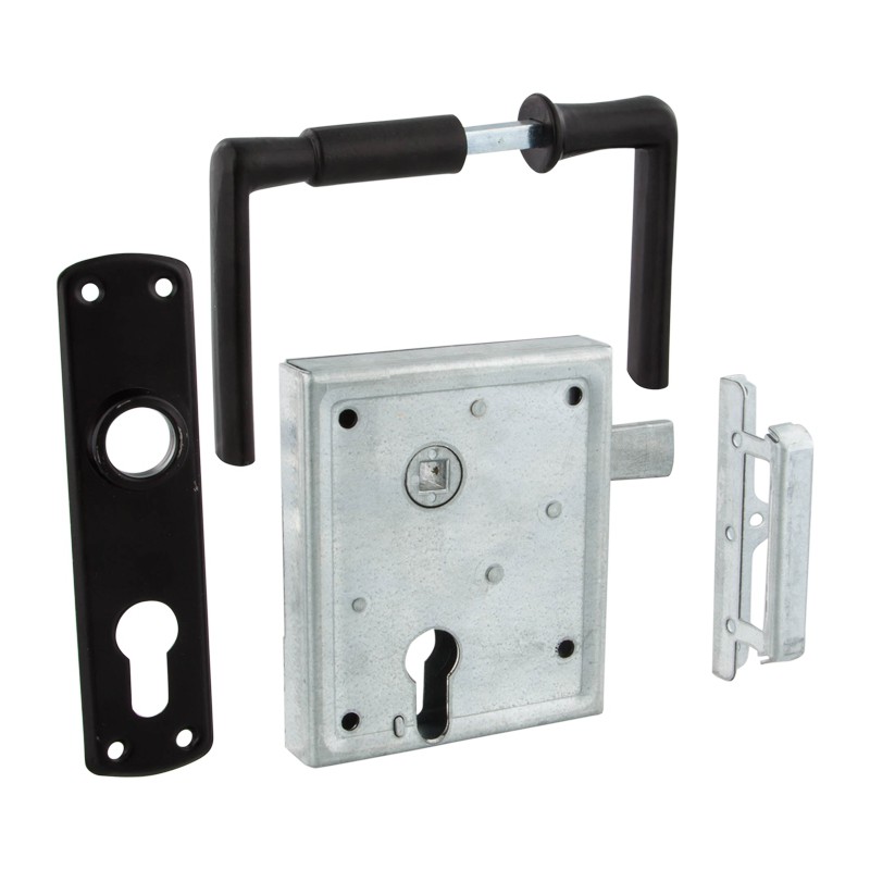 Poortslot Luxe met kruk Blackline Zwart (1)